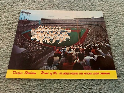 1966 Los Angeles Dodgers Stadium Color Team Photo Premium Sandy Koufax ...