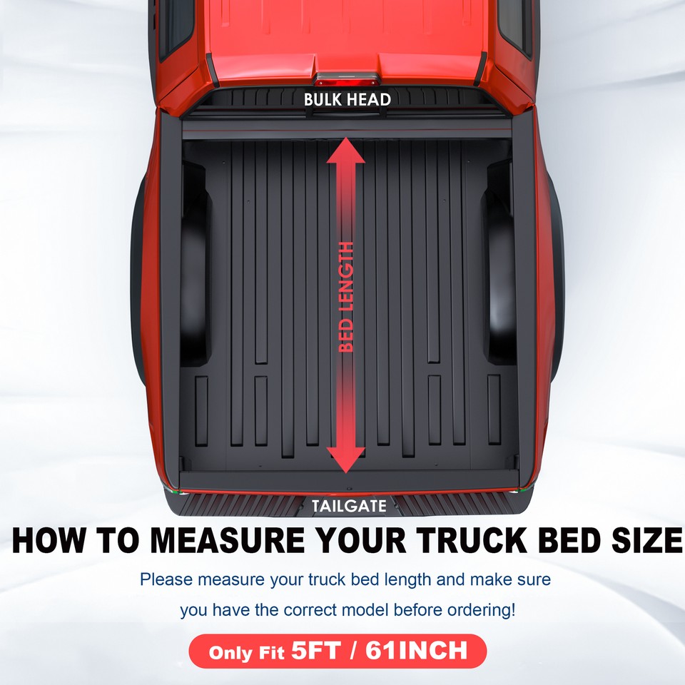 3-Fold 5FT Truck Bed Tonneau Cover w/ LED Lamp For 2024-2026 Toyota ...