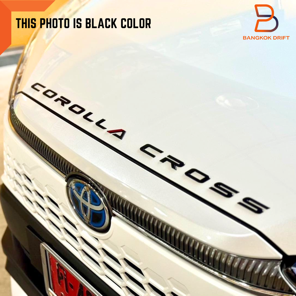 BLACK COROLLA CROSS HOOD 3D ACRYLIC LOGO EMBLEM LETTERS For Toyota 2020 ...