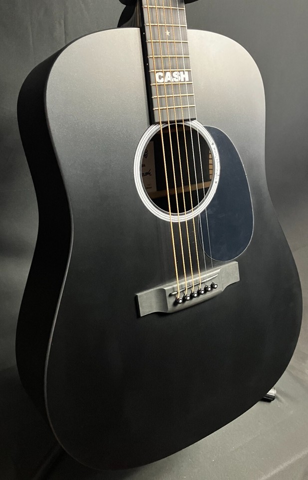 Martin DX Johnny Cash Dreadnought Acoustic-Electric Guitar Jett Black w ...