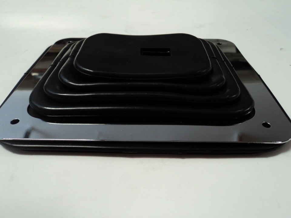 Hurst B&M Style Rubber Shifter Boot with Chrome Mounting Plate 5 1/4 x ...