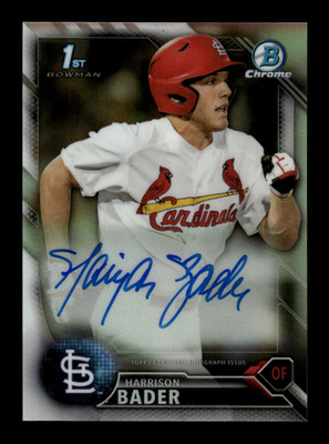 2016 Bowman Chrome Harrison Bader #CPA-HB Prospect Autograph Refractor ...