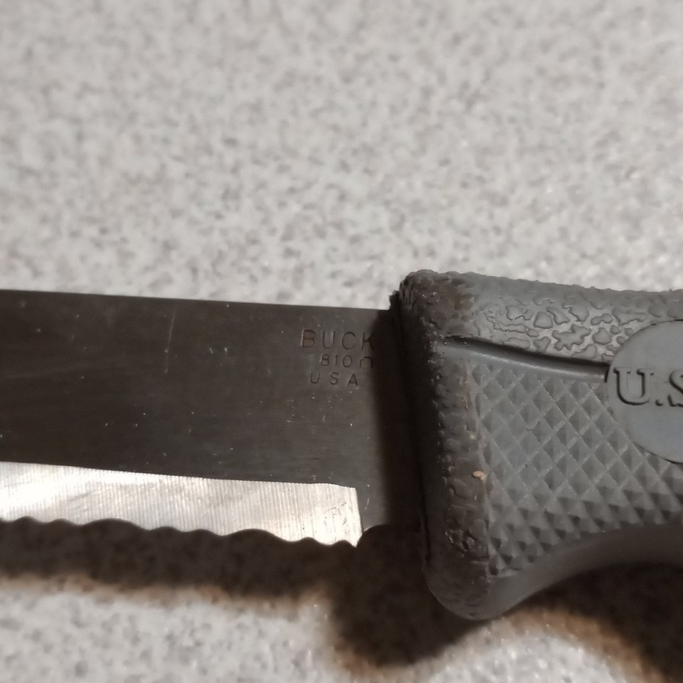 VGC Buck 810 Workman Hawkbill Fixed Blade Knife w/Leather Sheath 810-15 ...