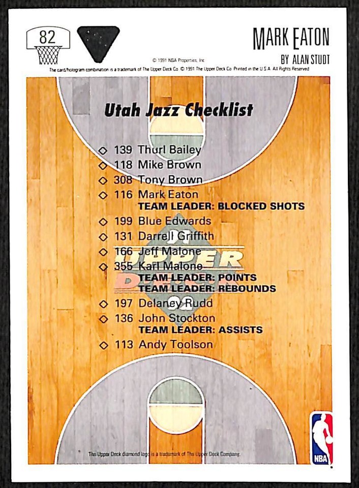 1991 Upper Deck Mark Eaton #82 Collectors Choice Utah Jazz | eBay
