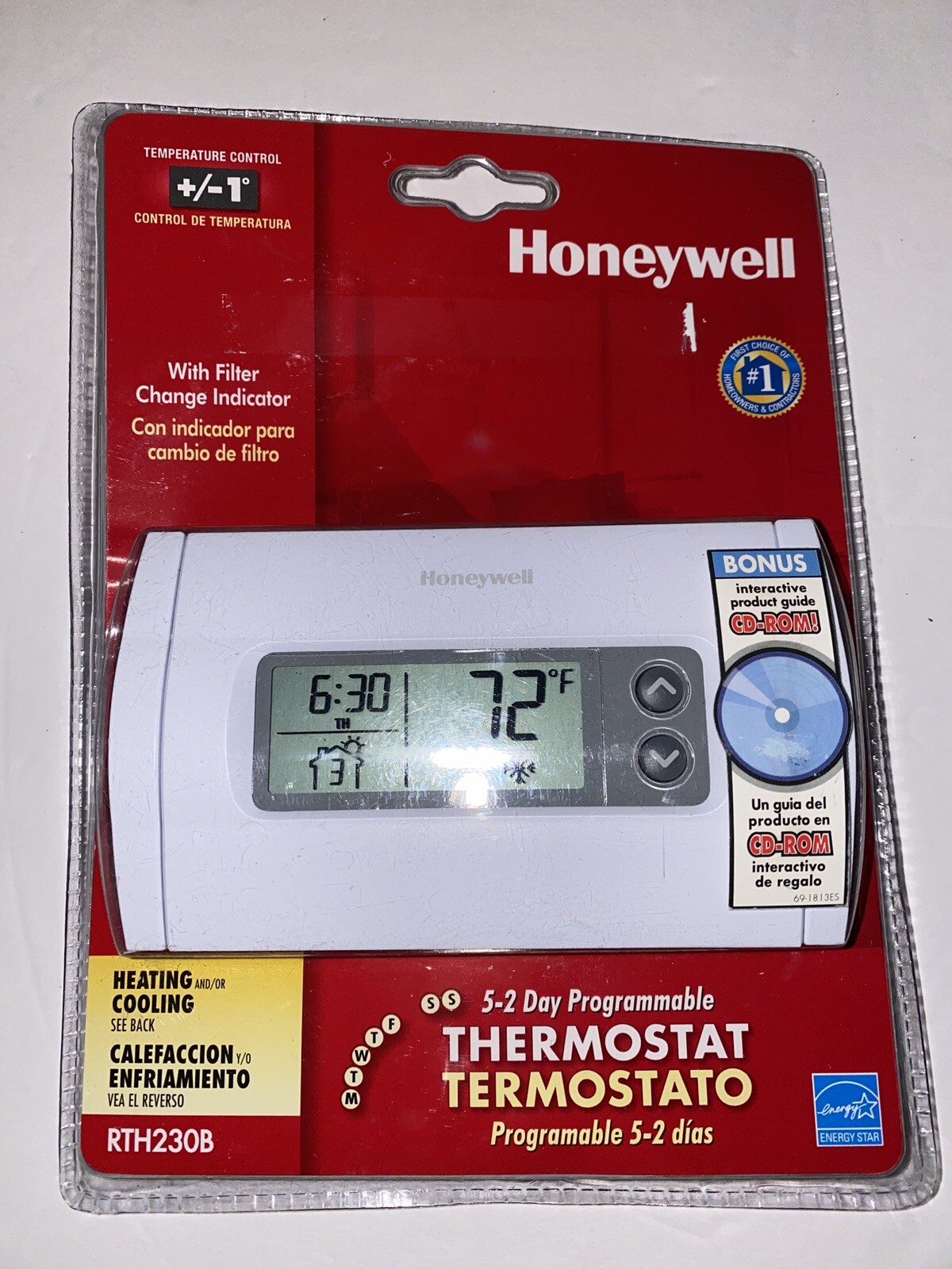 Honeywell RTH230B 5-2 Day Programmable Thermostat for sale online | eBay