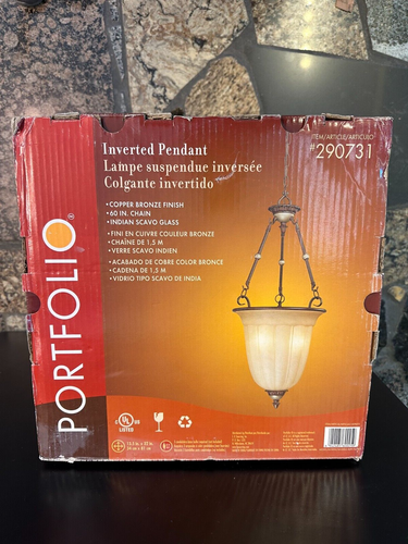 Portfolio Inverted Pendant 60in Chain Copper Bronze Finish UPC ...