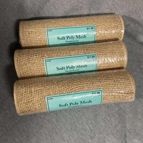 3 Rolls Soft Poly Mesh 10” X 6 Yards Each New Tan/Straw Colored | eBay