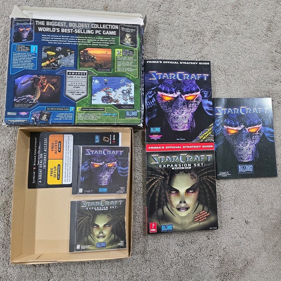 Vintage 1998 StarCraft Battle Chest Game Blizzard Entertainment PC MAC ...