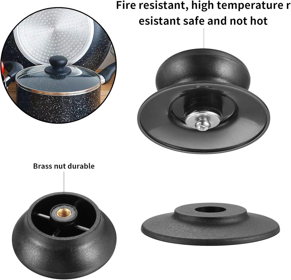 4 Pcs Pot Lid Knob, Universal Replacement Pan Cover Knobs, A-4pcs-black ...