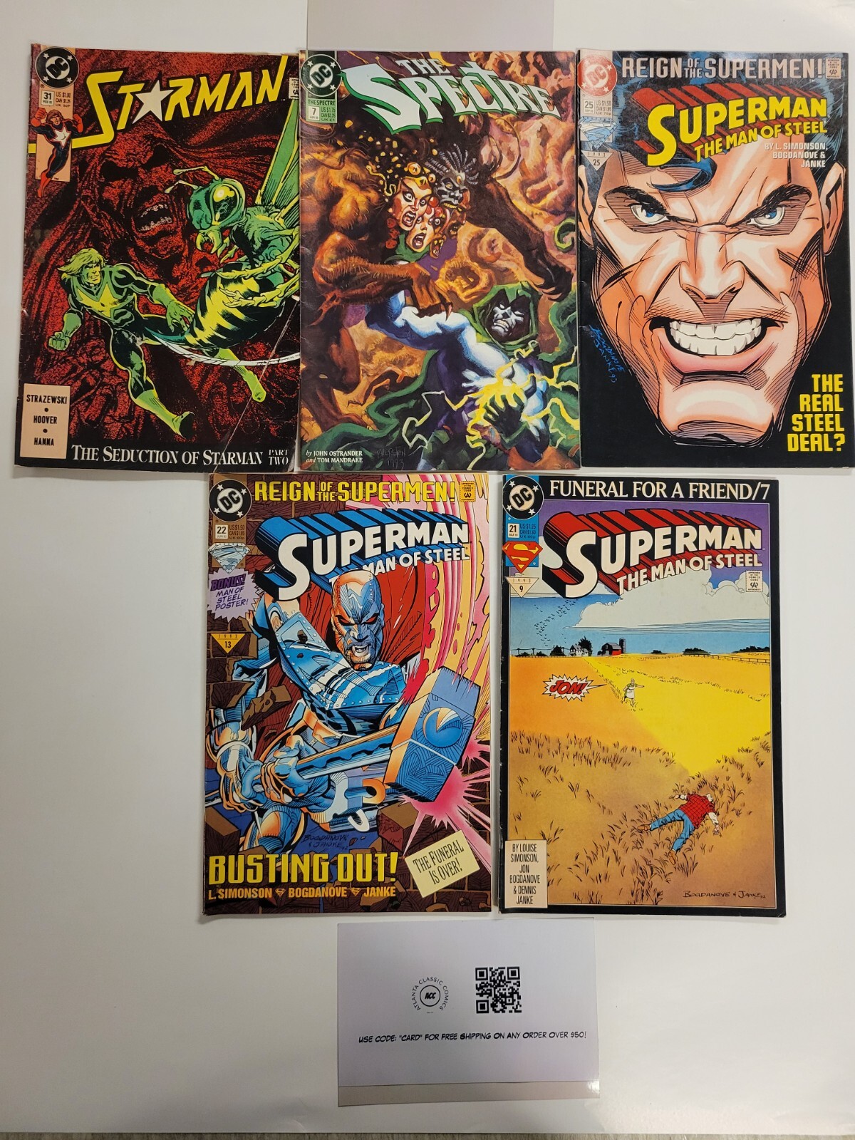 5 DC Comics Starman #31 + Spectre #7 + Superman Man Of Steel #9 22 25 ...
