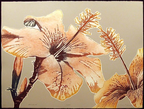 Catherine Ruane O'Connor "Hibiscus II" Original Color Etching Art ...
