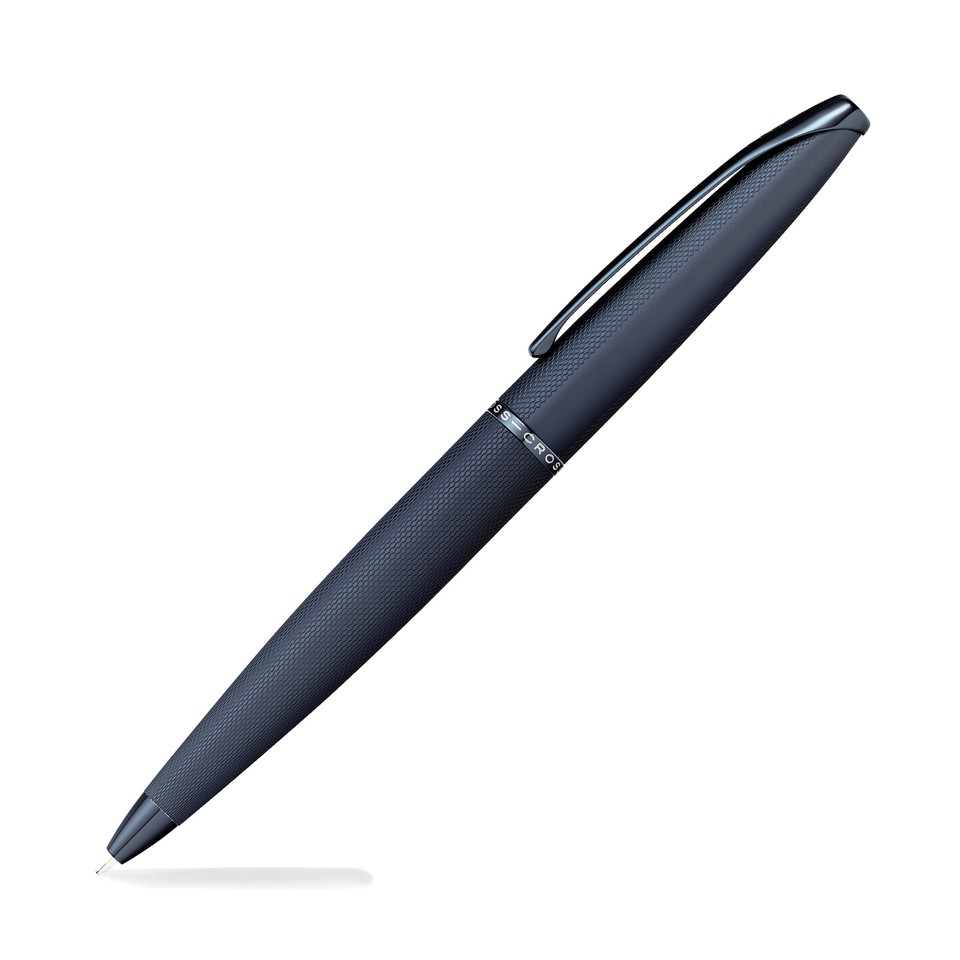 Cross ATX Ballpoint Pen in Sandblasted Dark Blue PVD with Etched ...