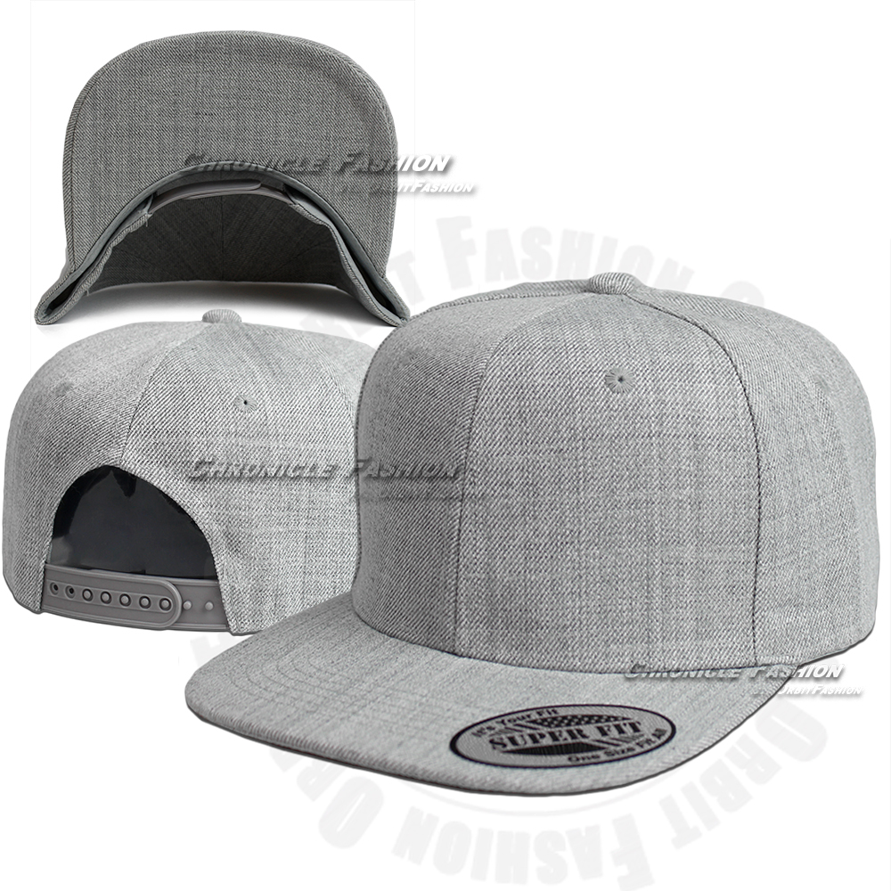 Baseball Cap Snapback Hat Adjustable Solid Plain Blank Flat Bill Men ...