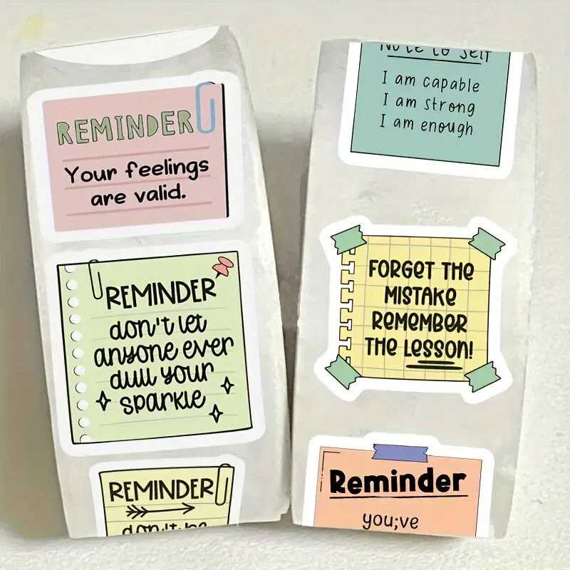 Stickers Motivational Stickers Round Inspirational Labels Multicoloured ...