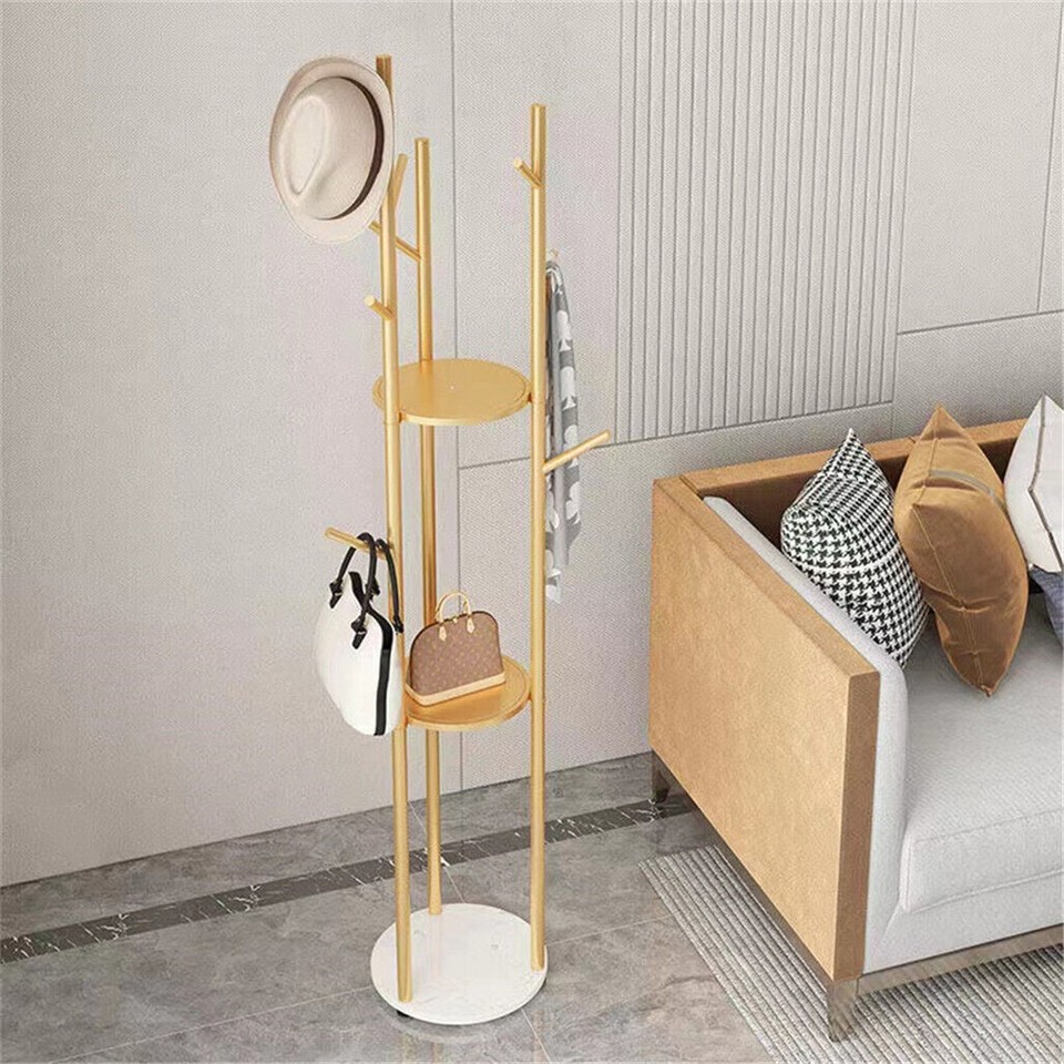 Heavy Duty Marble Coat Rack Stand Tall Clothes Rail Hanger f Bedroom ...