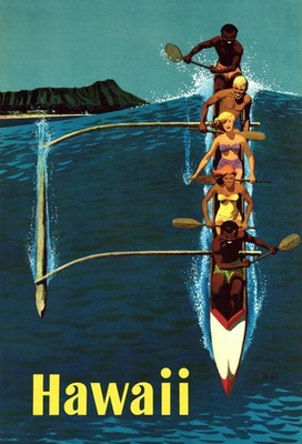 14069.Wall Decor Poster.Vintage Interior Art.Hawaii Travel Outrigger ...
