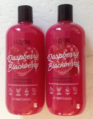 I LOVE RASPBERRY & BLACKBERRY BATH & SHOWER GEL 2 X 750ml | eBay UK