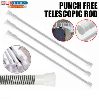 Telescopic Net Voile Tension Curtain Rail Pole Rod Extendable Spring ...
