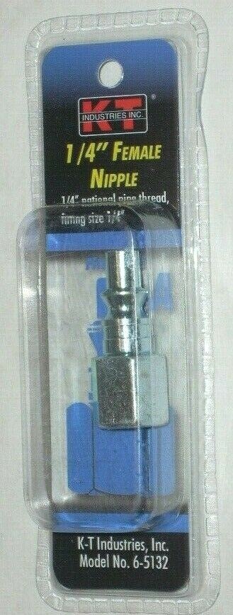 KT Industries 6-5132 Fits ARO 1/4" NPT Female Nipple to 1/4" Male Air ...
