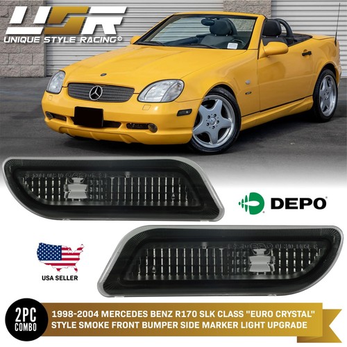 DEPO Euro Smoke Bumper Side Marker Lights For 98-04 Mercedes Benz R170 ...