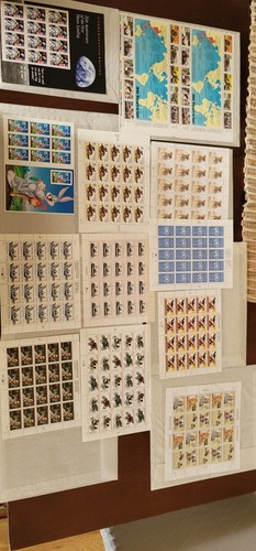 UNUSED U.S. SHEET STAMPS WITH SERIAL NUMBERS AND SOME FIRST DAY OF ...