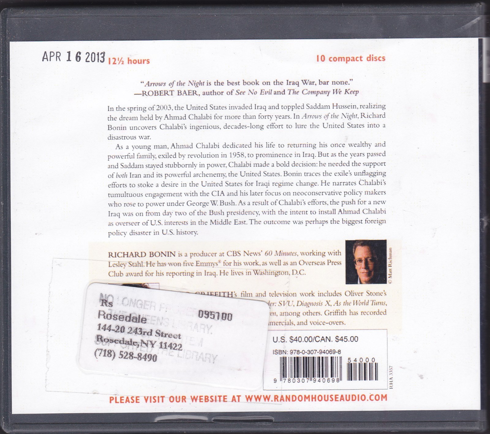 Arrows of the Night by Richard Bonin (2011, CD, Unabridged) Ahmad ...