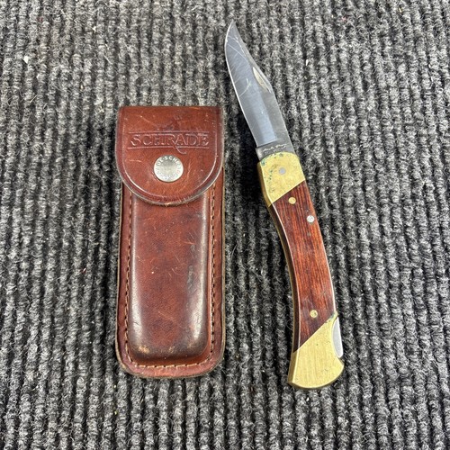 VINTAGE UNCLE HENRY SCHRADE LB7 BEAR PAW FOLDING HUNTER W/SHEATH #1 | eBay