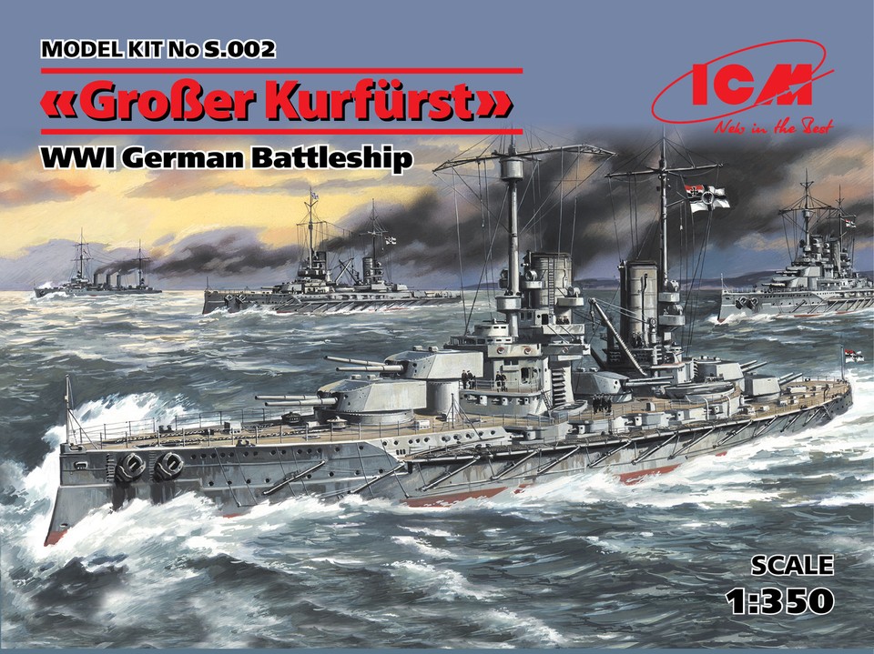ICM S.002 - Großer Kurfürst', WWI German Battleship - 1:350 Scale Model ...