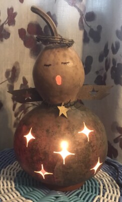 Meadowbrooks Angel Shaped Gourd Cute! About 8” Tall Primitive Decor | eBay