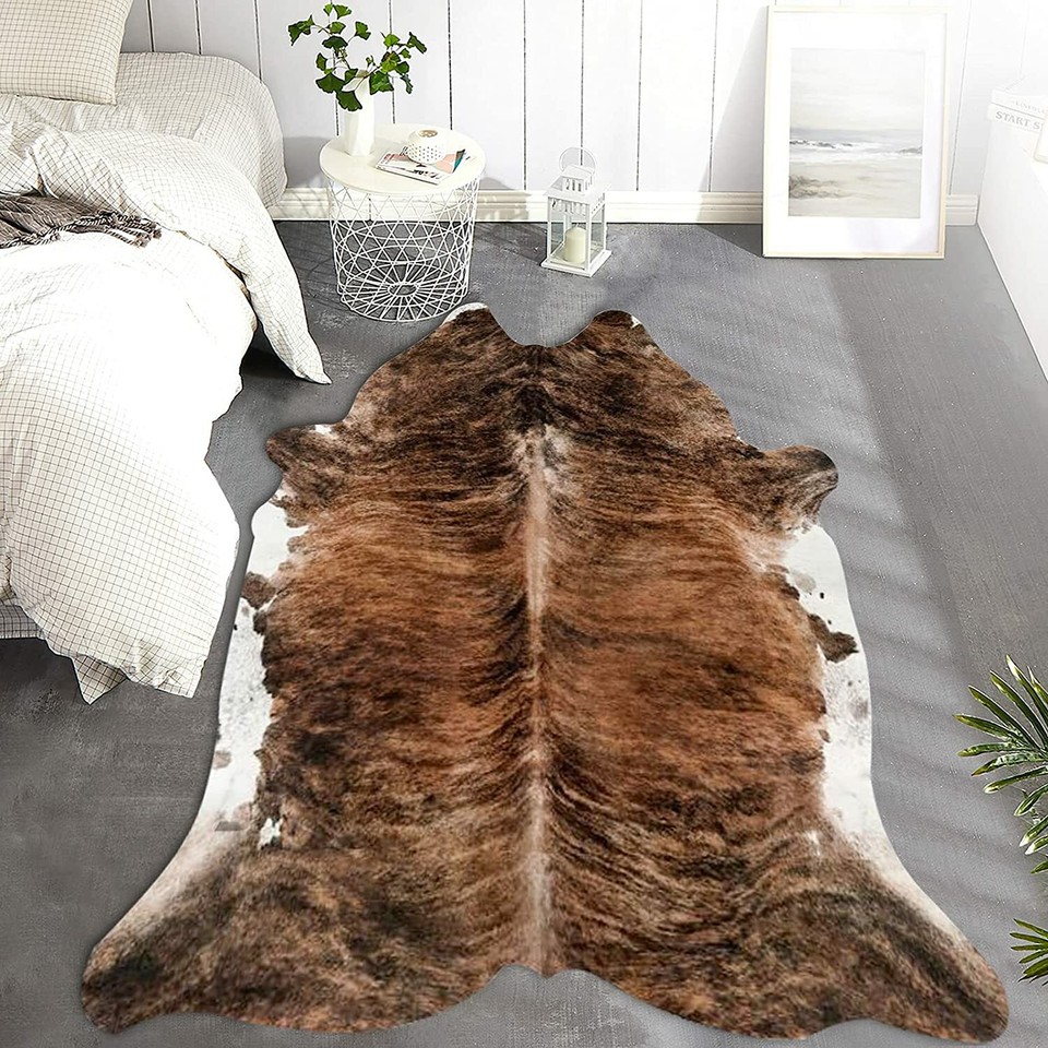Faux Skin Zebra Area Rug Cowhide Rug Indoor Floorcover for Living Room ...