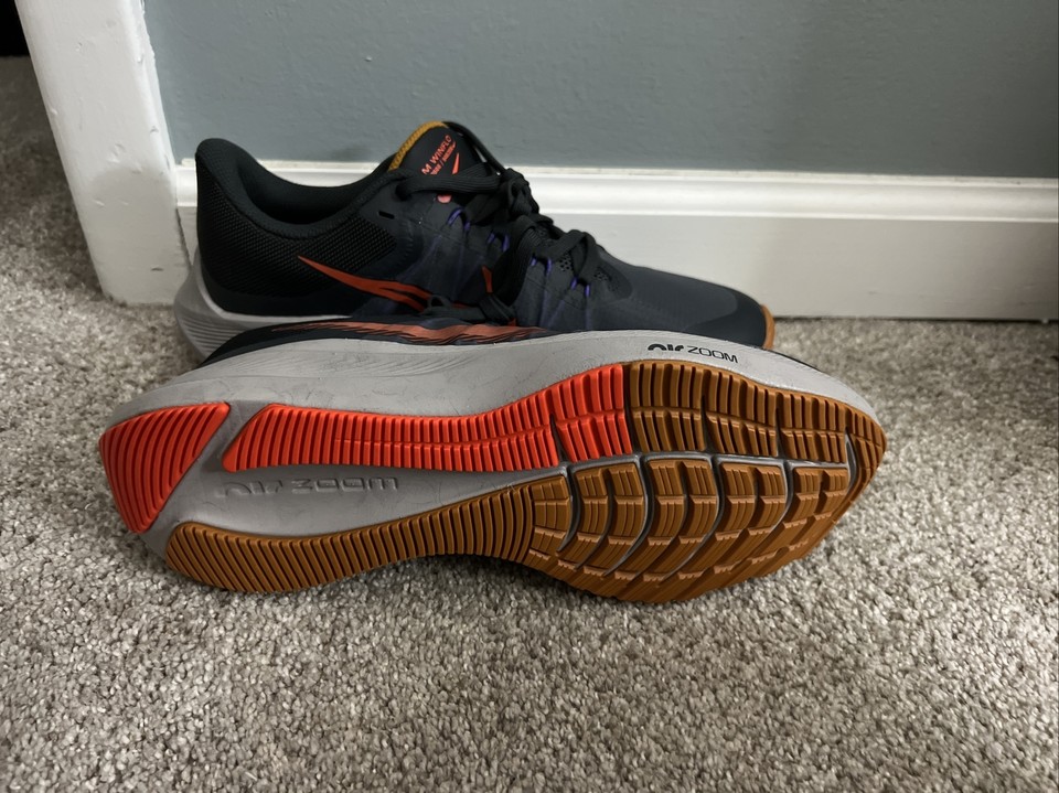 Men Nike Zoom Winflo 8 Running Training Shoes Anthracite/Rush Orange ...