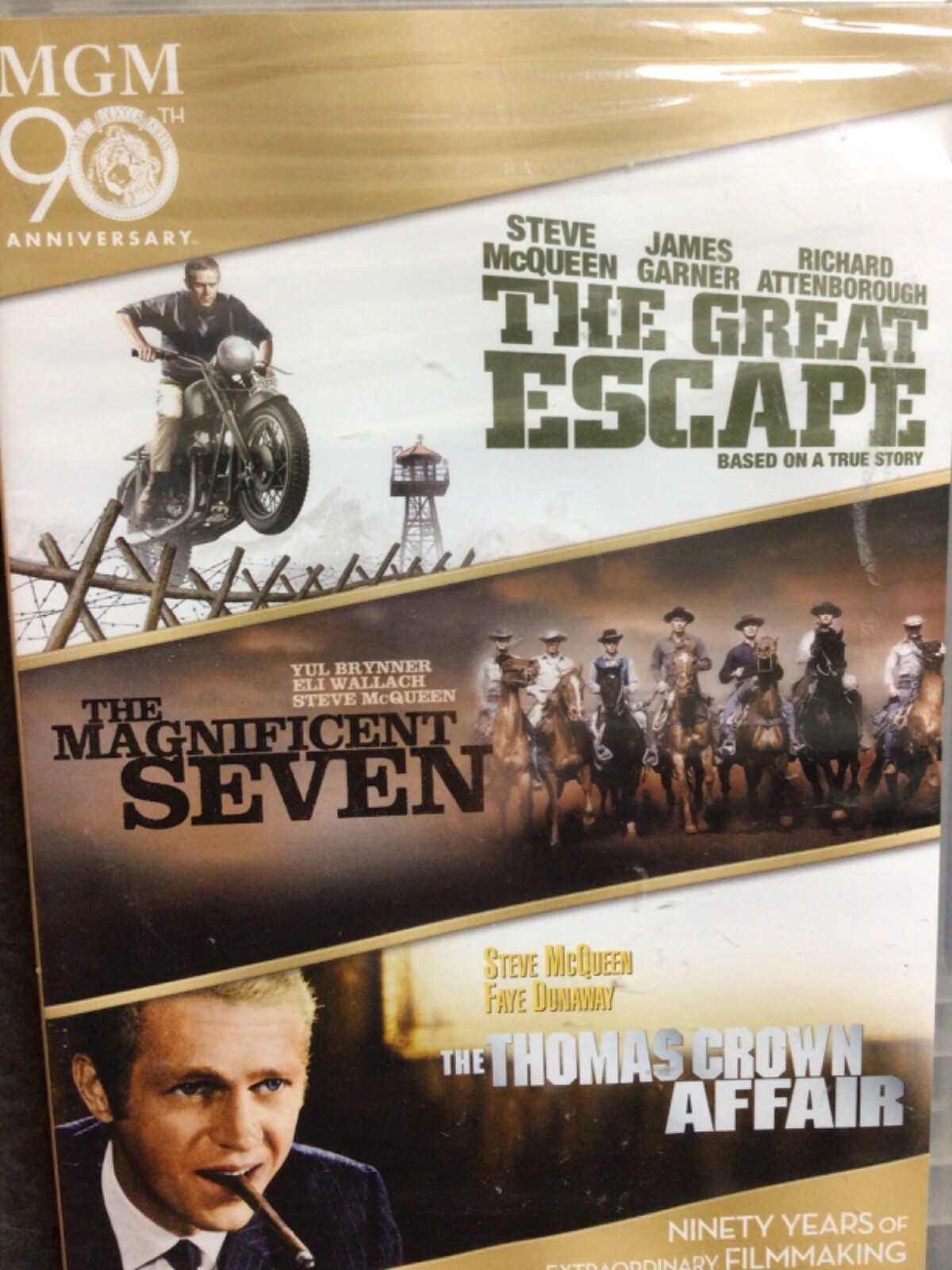 STEVE McQUEEN TRIPLE FEATURE ~ MGM 90th Anniversary ~ 3 Films ~ DVD ...