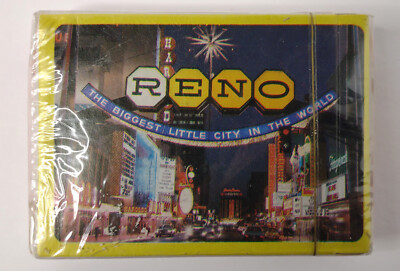 Vintage Reno Nevada Sealed Playing Cards Poker Plastic Coated Souvenir ...