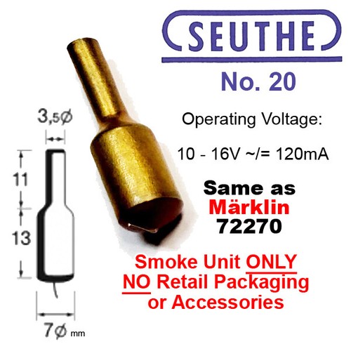 Seuthe 20E #20 Smoke Generator Unit AKA Märklin 72270 or Roco 40160 3 ...