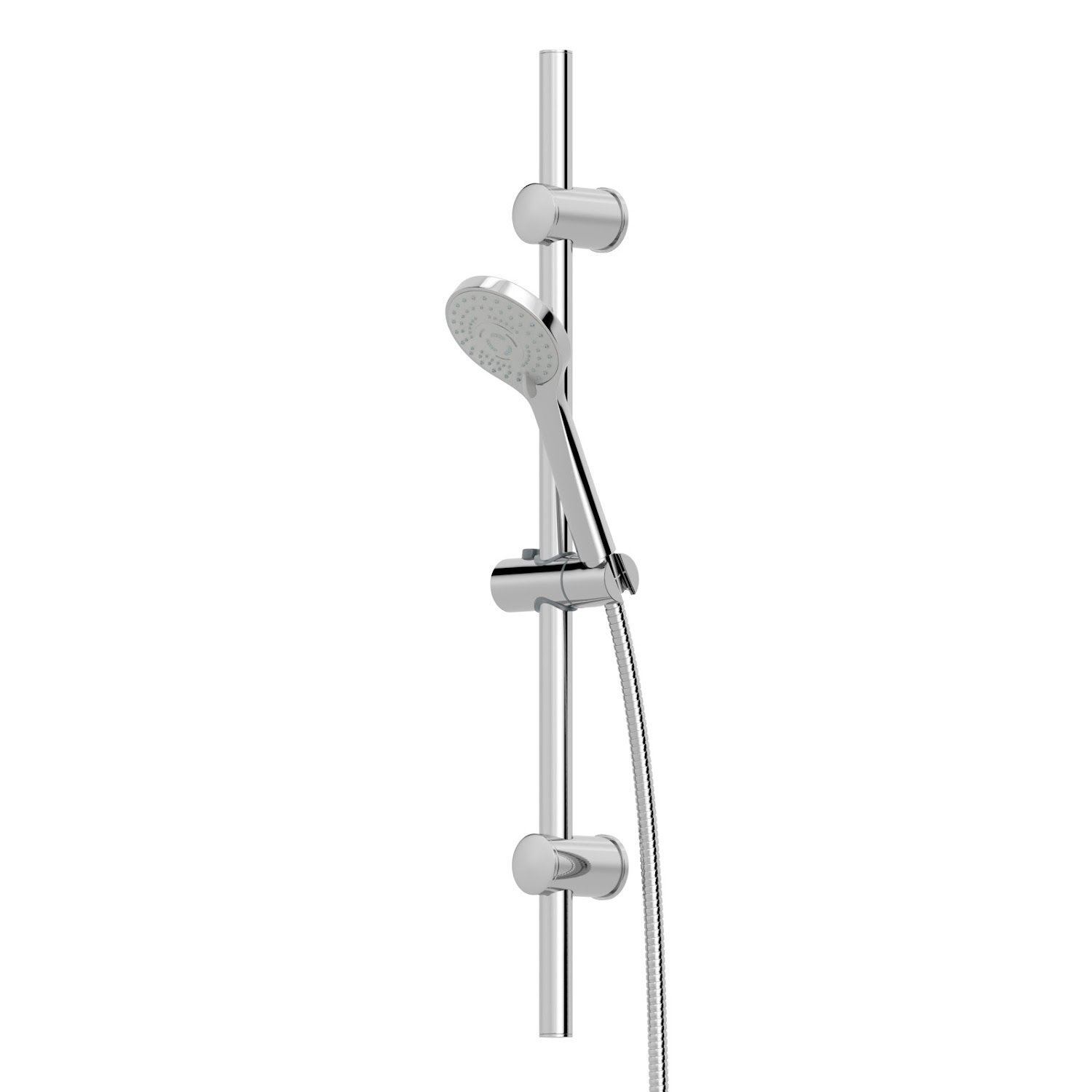 Multi Spray Shower Head Kit Round Chrome Adjustable Riser Rail Handset ...