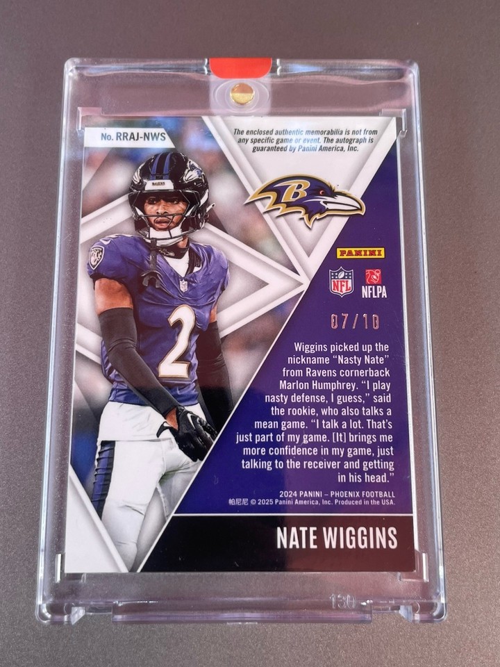 2024 Panini Phoenix - Nate Wiggins Rising Rookies Rookie Patch Auto ...