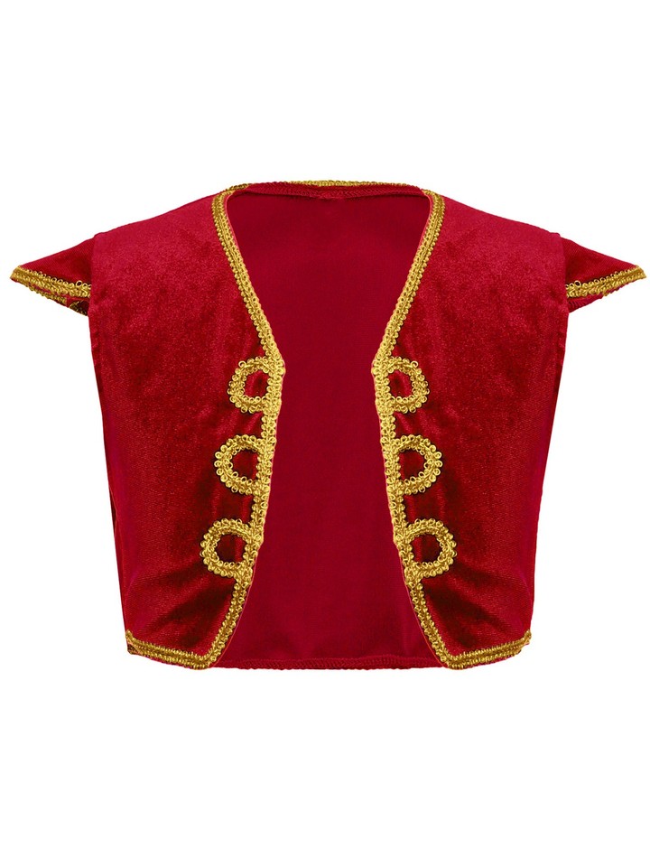 Boys Arabian Prince Cosplay Costume Open Front Vest Waistcoat Halloween ...