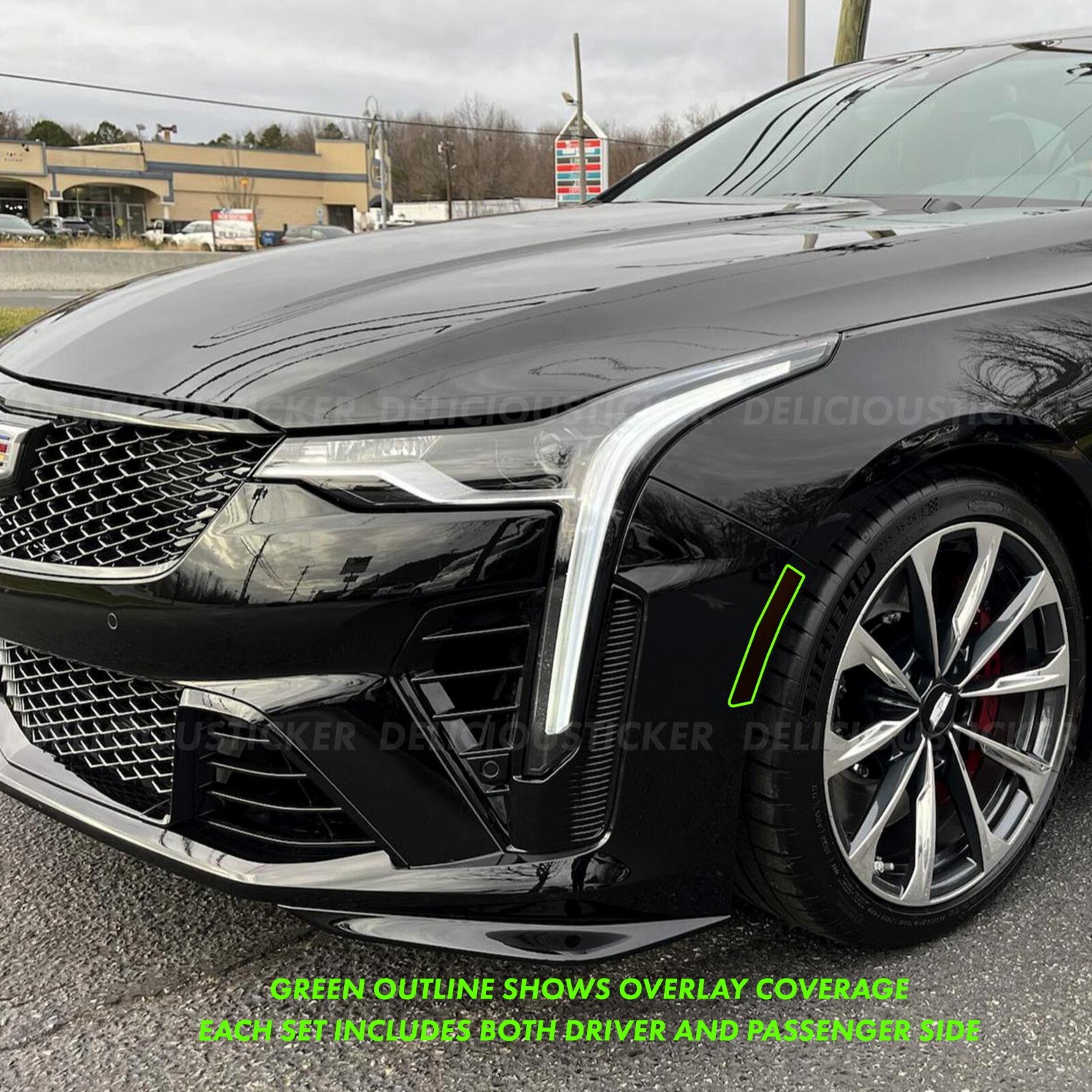 For 2020-2025 Cadillac CT4 Front Side Markers SMOKE Overlay Tint Vinyl ...