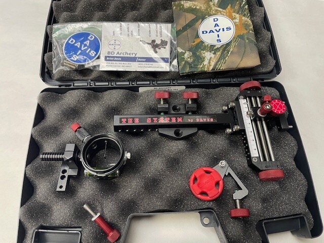 4" DAVIS TARGET SIGHT- Double knob-5.75 -black/red knobs-scope .010 ...