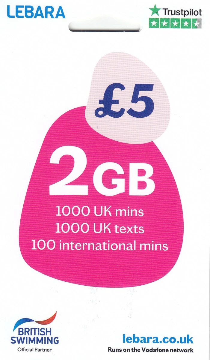 Lebara UK Pay As You Go All In One Preloaded SIM Card RCUK, 59% OFF