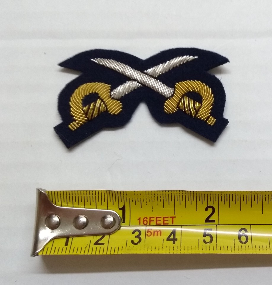 Mess Kit Badge PtI Cross Swords on Navy British Hand Embroidered Arm ...