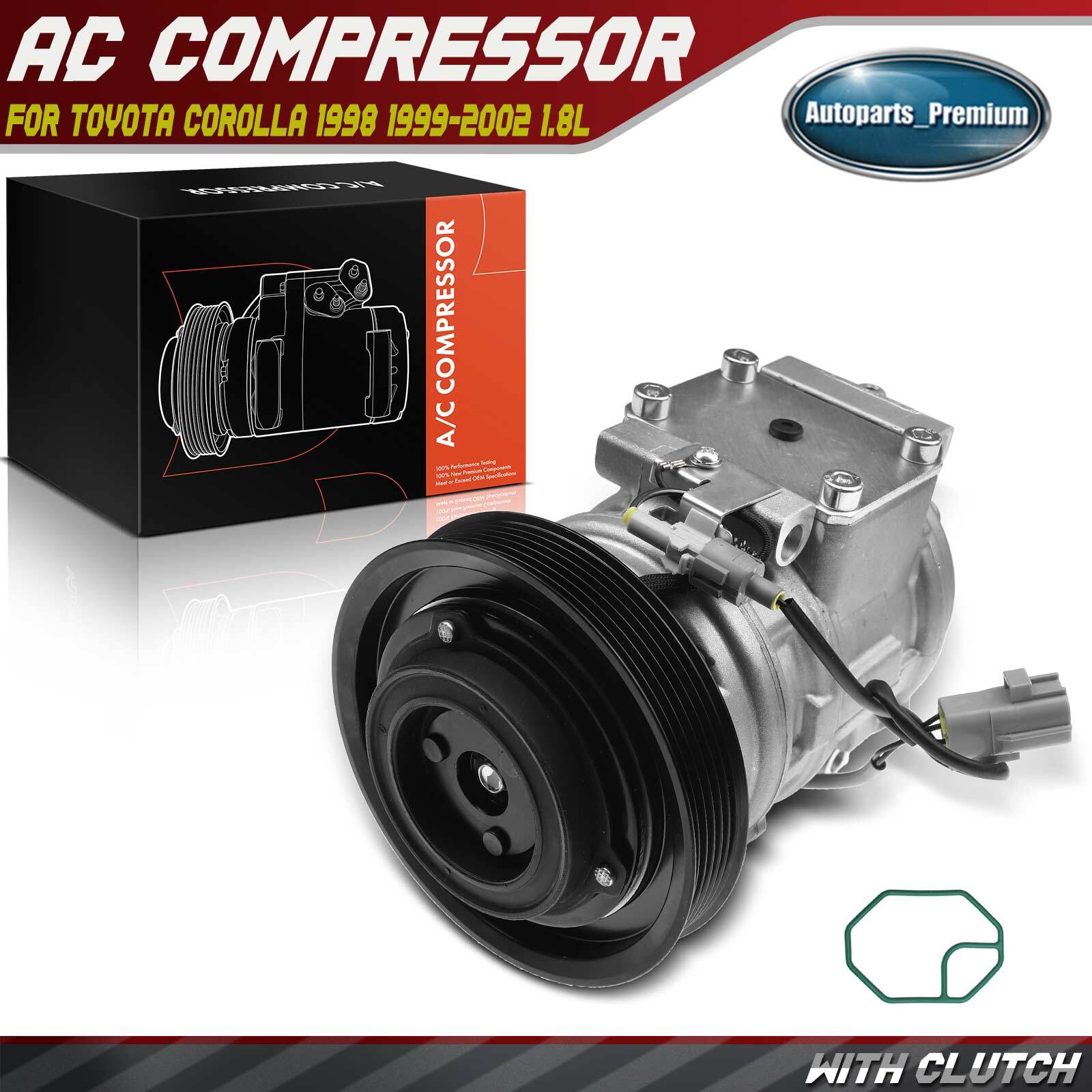 AC Compressor with 6-Groove Pulley for Toyota Corolla 1998 1999-2002 1 ...