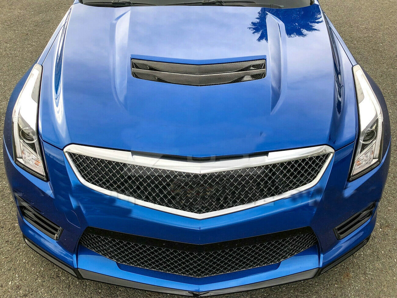 Real Carbon Fiber Hood Vent Scoop Bonnet Intake For Cadillac GM CTS-V ...