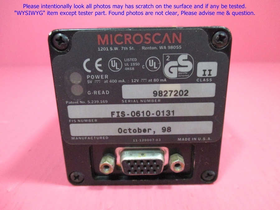 MicroScan MS-520, FIS-0520-0004 H BAR CODE SCAN HEAD, sn:0250, Not working. | eBay