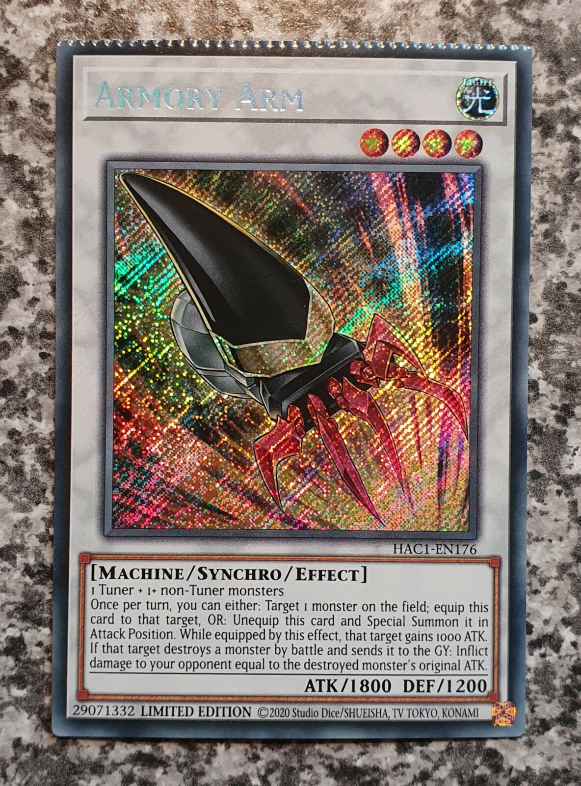 Yugioh Misprint HAC1-EN176 Armory Arm Limited Edition Secret Rare MINT ...