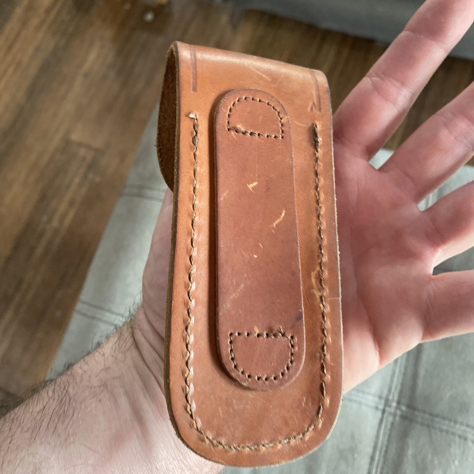 VINTAGE SCHRADE + LB7 FOLDING KNIFE - USA Made In 1978 Genuine Leather ...