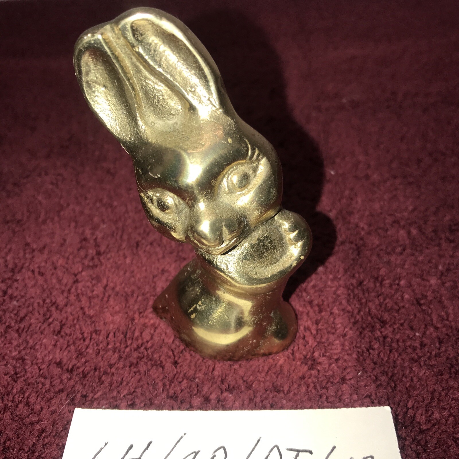 Vintage Brass Rabbit Figurine Leonard Solid Brass Miniature Paperweight ...