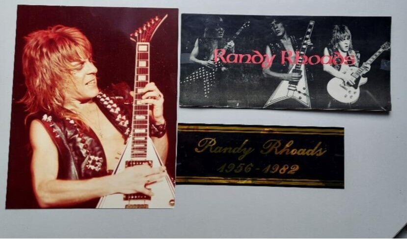 Randy Rhoades Two Used Sticker Lot & Photo/Picture Vintage 80's Ozzy ...