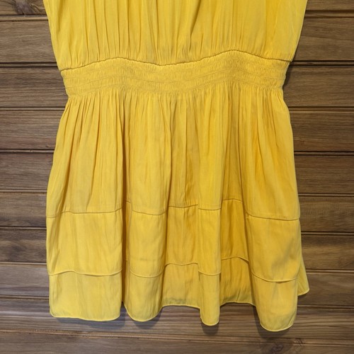 Ramy Brook Mackie Halter Blouson Dress Womens Size Medium Yellow Strap ...