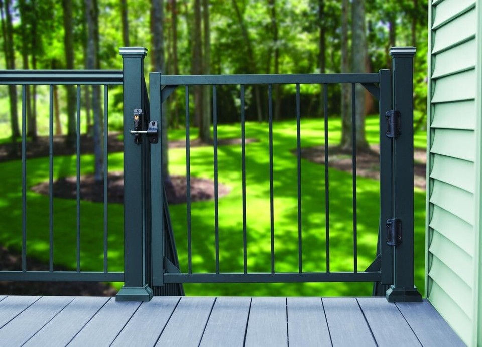 36"x39" Powder Coated Black Aluminum Adjustable Deck Gate Kit Rust ...